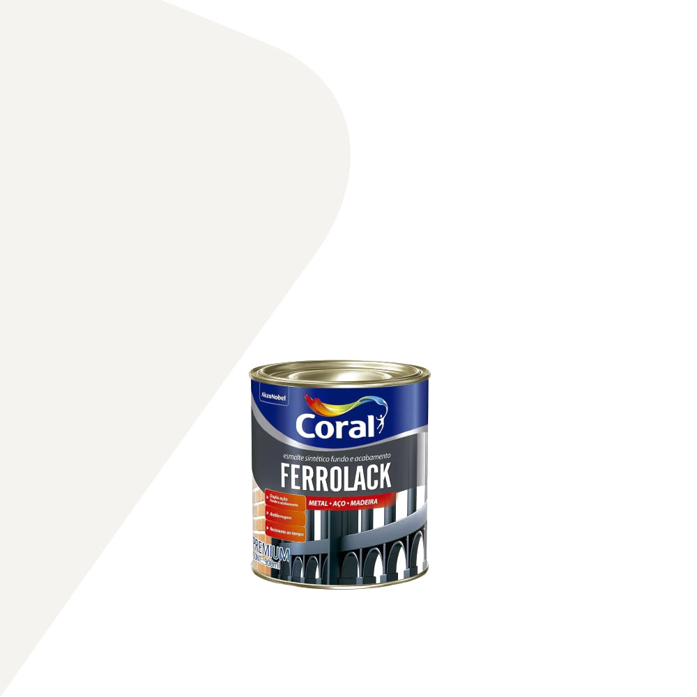 Esmalte Sintético Brilhante Ferrolack Branco 900ml - Coral - Padovani ...
