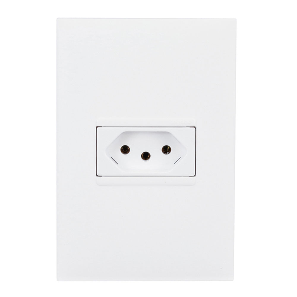Conjunto Tomada 2P+T 10A 4x2 Branco Pial Plus - 615080BC - Legrand