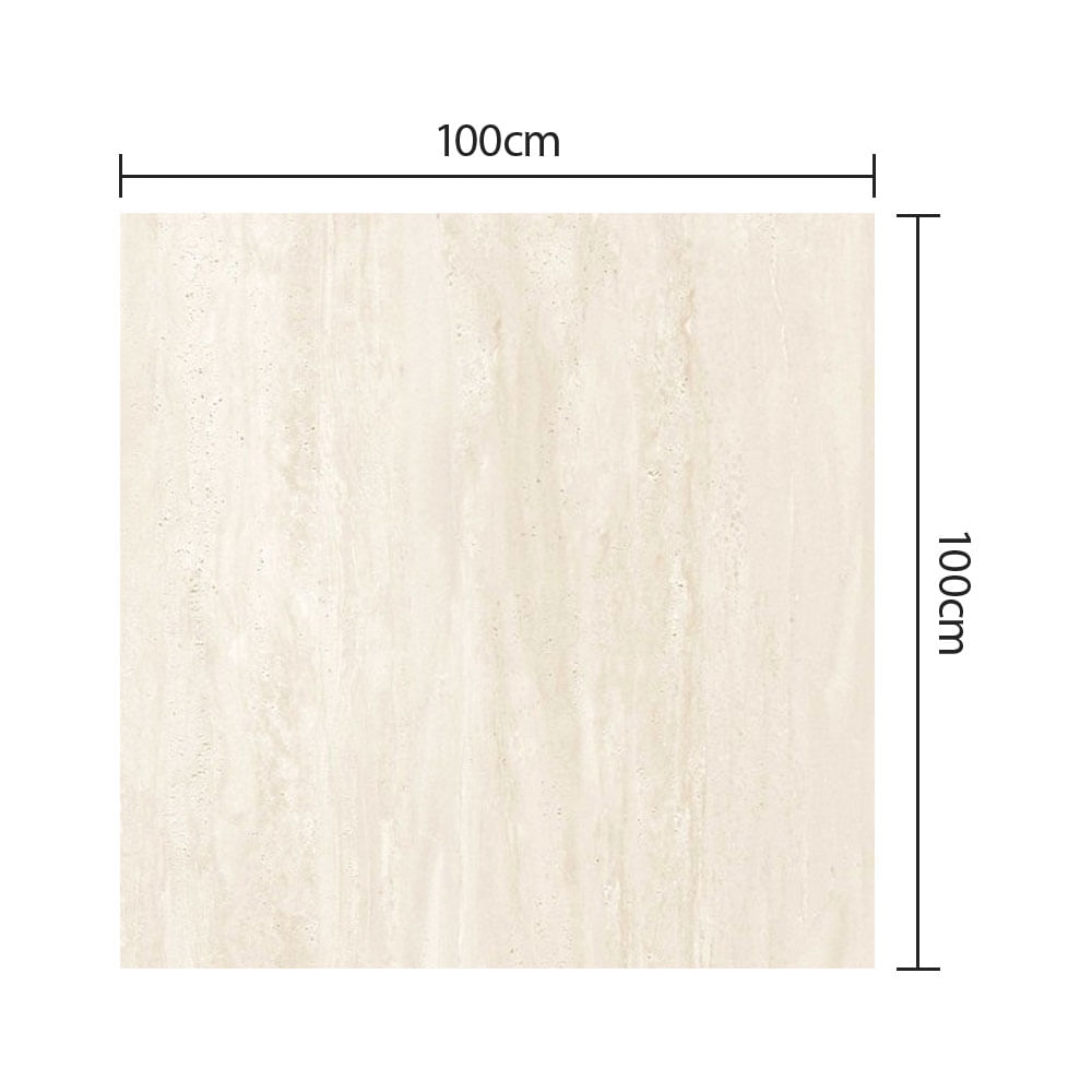 Porcelanato Travertino Classico Satin 100x100cm - Biancogres - Padovani ...
