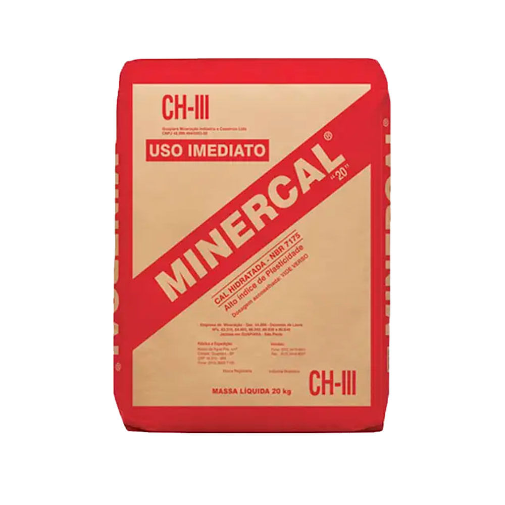 Cal - Saco com 20Kg - Minercal - Padovani: Materiais para Construção